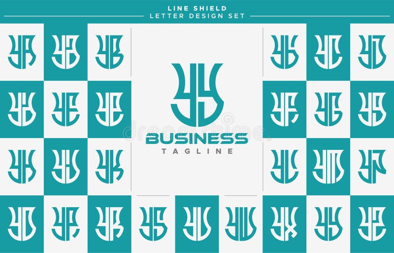 Set of Geometric Line Security Shield Letter Y YY Logo Design Stock ... Set of Geometric Line Security Shield Letter Y YY Logo Design Stock ...