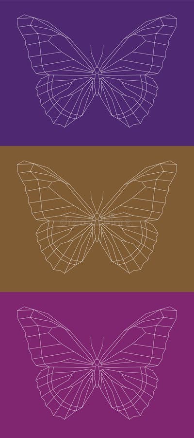 Geometric linear butterfly stock vector. Illustration of modern - 87469817