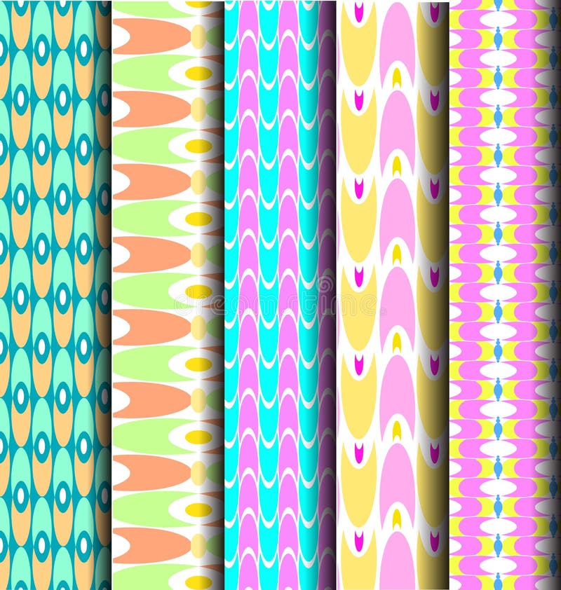 Set Geometric Pastel Pattern Stock Vector - Illustration of textile ...