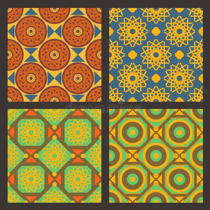 Set of geometric pattern stock vector. Illustration of classic - 53955521