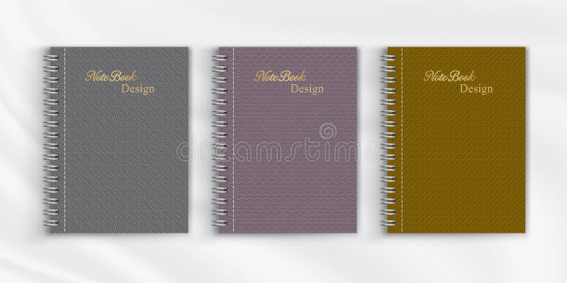Set of Geometric Pattern Notebook Cover Background Design Stock Vector ...