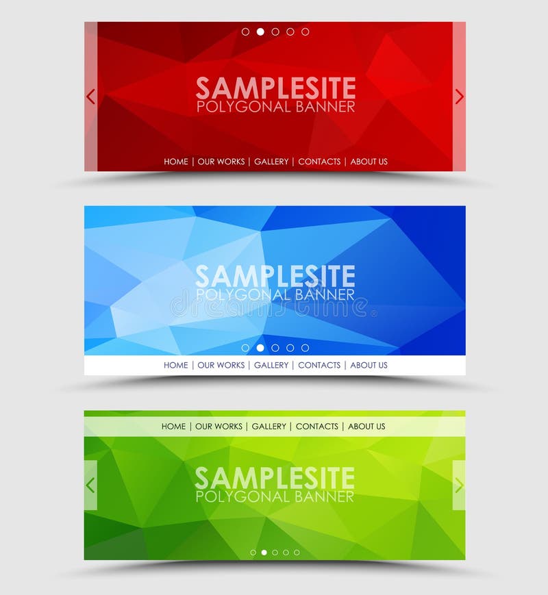 Set of Geometric Polygonal Banner Stock Vector - Illustration of ...