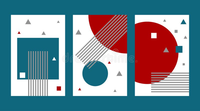 Set of Geometric Posters with Abstract Shapes Stock Vector ...