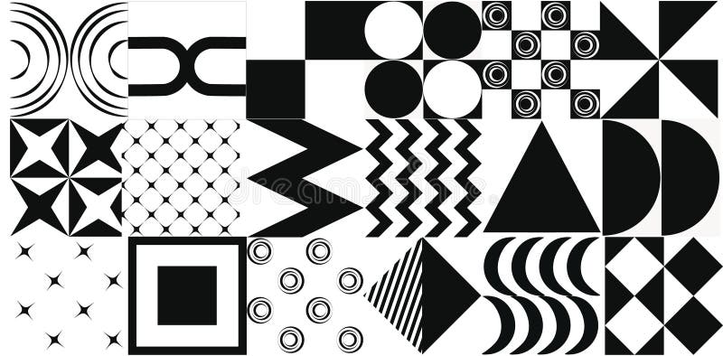 A Set of Geometric Seamless Patterns. Abstract Element:circle, Line ...