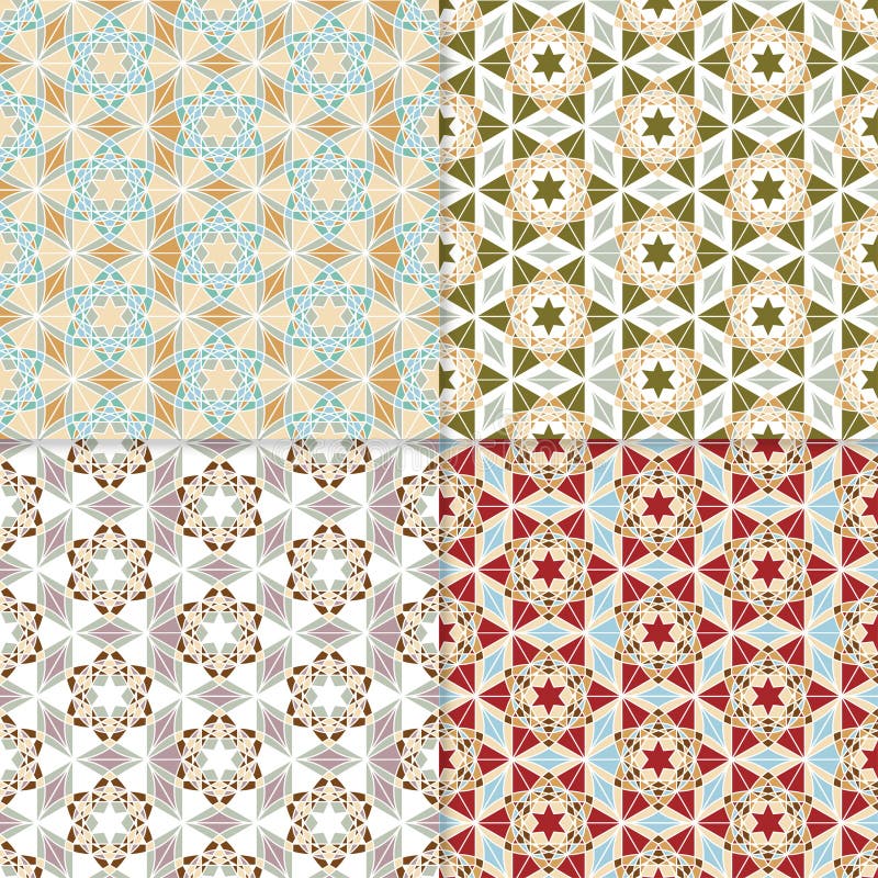Set of Geometric Seamless Patterns, Backgrounds Stock Vector ...