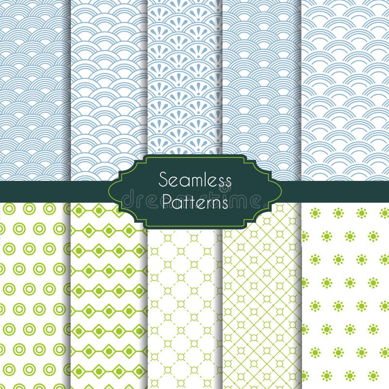 Seamless patterns set stock vector. Illustration of collection - 39967014