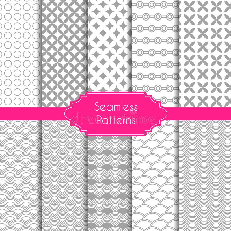 Seamless patterns set stock vector. Illustration of collection - 39967014