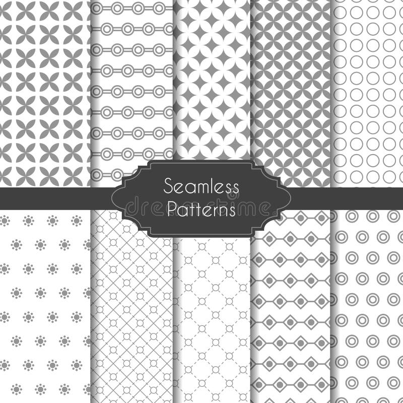 Set Of Geometric Seamless Patterns Stock Vector Illustration Of