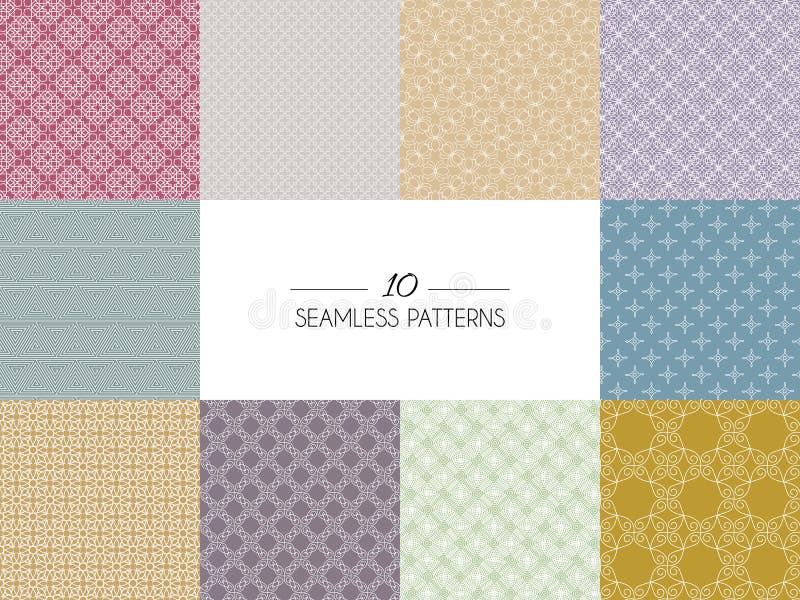 Seamless patterns set stock vector. Illustration of collection - 39967014