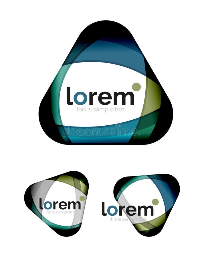 Set of Geometric Shape Convergence Logo Design Templates Stock Vector ...