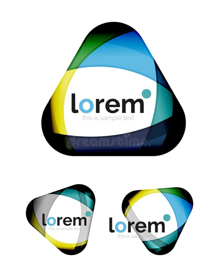 Set of Geometric Shape Convergence Logo Design Templates Stock Vector ...