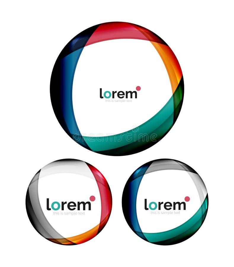 Set of Geometric Shape Convergence Logo Design Templates Stock Vector ...