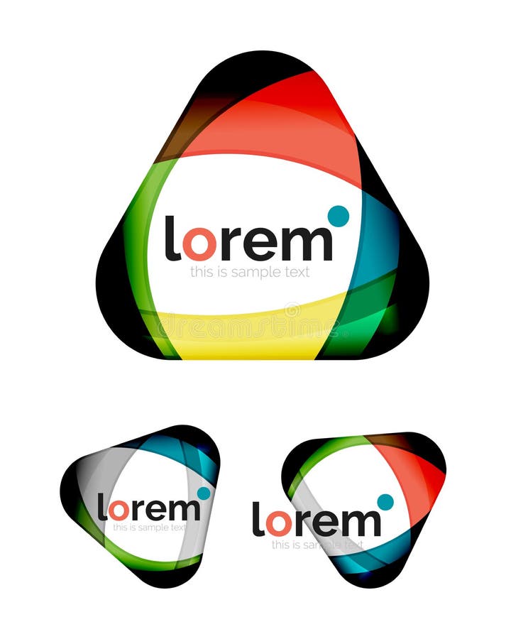 Set of Geometric Shape Convergence Logo Design Templates Stock Vector ...