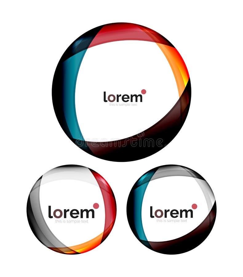 Set of Geometric Shape Convergence Logo Design Templates Stock Vector ...