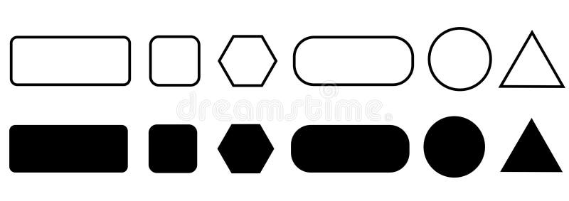 Set of Geometric Shapes Rectangles, Circles, Hexagons, and Triangles ...