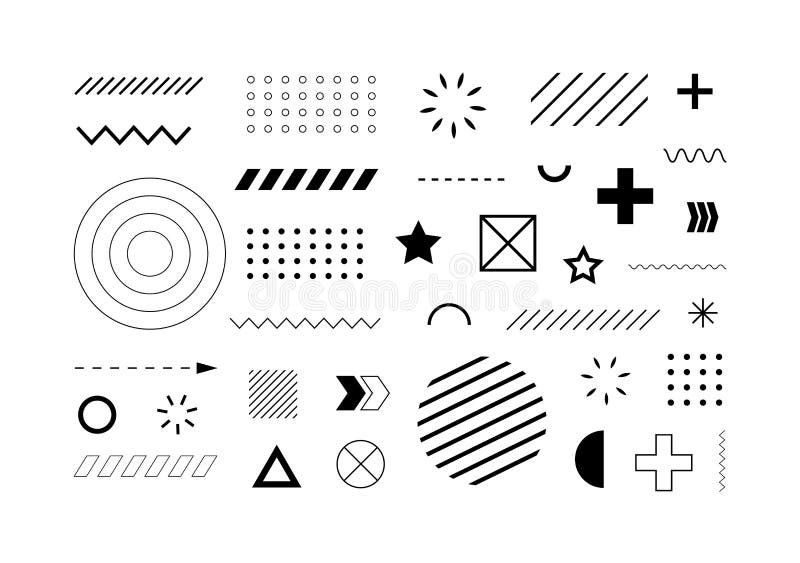 Set of Geometric Shapes. Abstract Design Elements Stock Vector ...