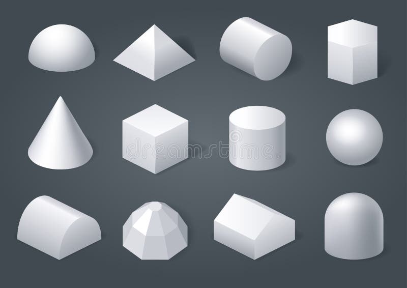Set of geometric shapes stock illustration. Illustration of cone - 89070819