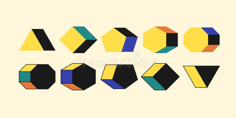 A Set of Geometric Shapes and Elements. Collection of Abstract Images ...