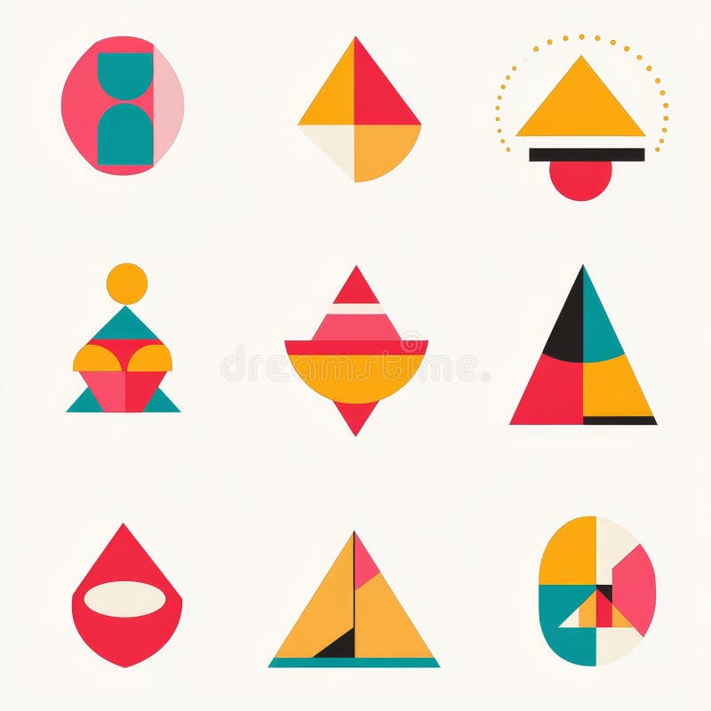 Set of Geometric Shapes in Flat Style. Vector Illustration. Eps 10 ...