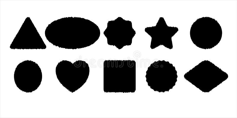 Set of Geometric Shapes with Jagged Edges Stock Vector - Illustration ...