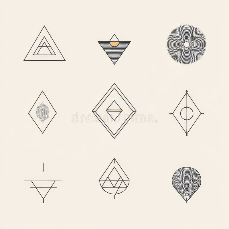 Set of Geometric Shapes. Vector Design Elements, Logos and Icons Stock ...