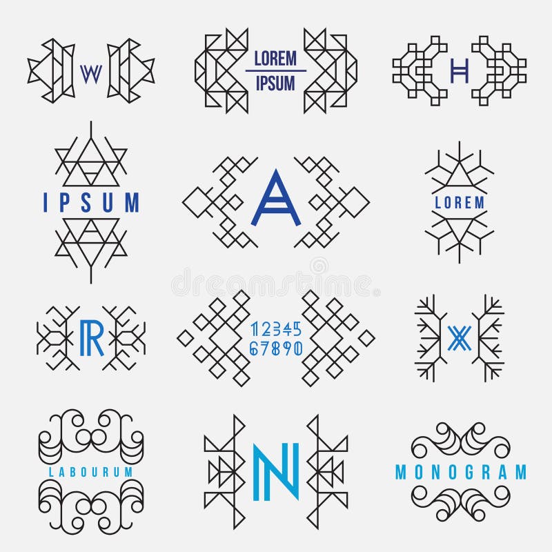 Set Geometric Signs, Labels, and Frames Stock Vector - Illustration of ...