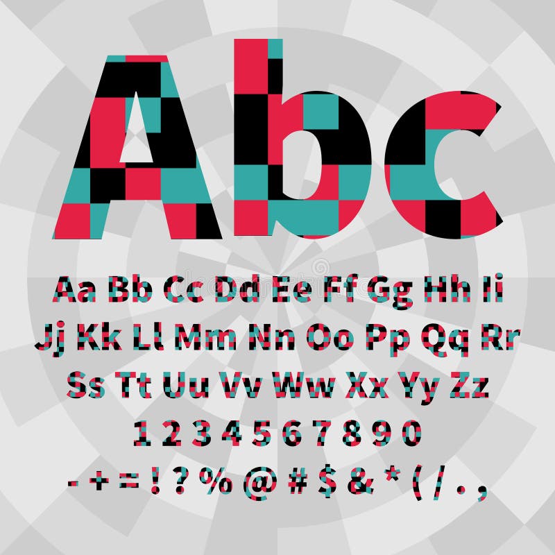Set of Geometric Vector Alphabet and Numbers. Material Geometry. Stock ...