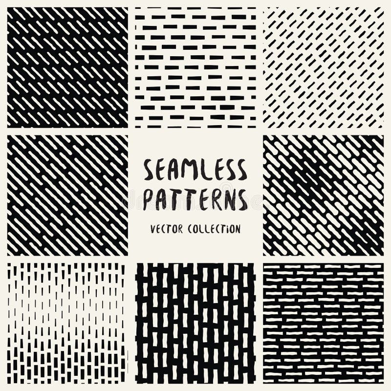 Set Geometric Vector Seamless Pattern Stock Vector - Illustration of ...