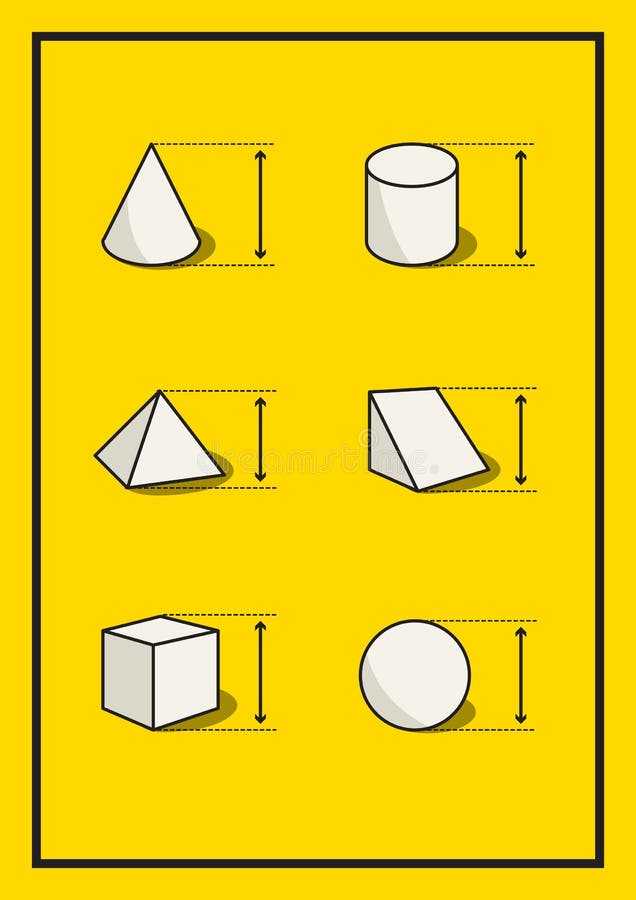 Set of Geometric Volume Figures Stock Vector - Illustration of cone ...
