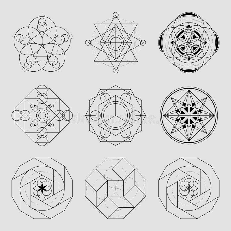 Set of 6 Geometrical Elements. Stock Illustration - Illustration of ...
