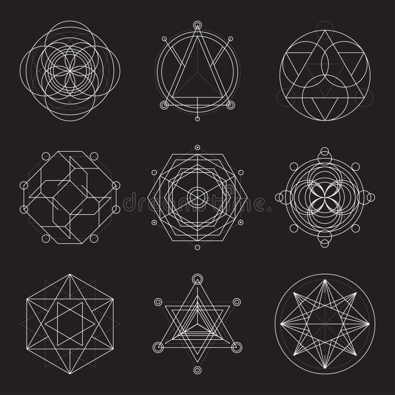 Set of 6 Geometrical Elements. Stock Illustration - Illustration of ...