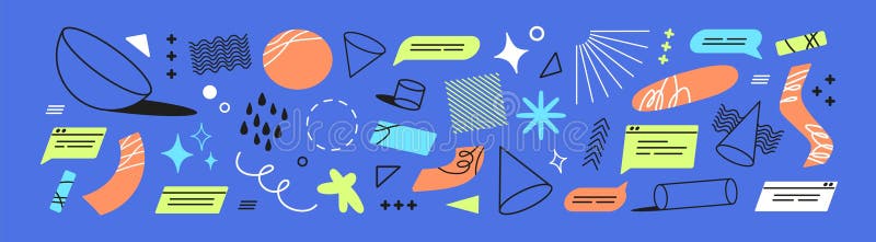 Set of Geometry Items. Different Maths Figures, Outline Geometric ...