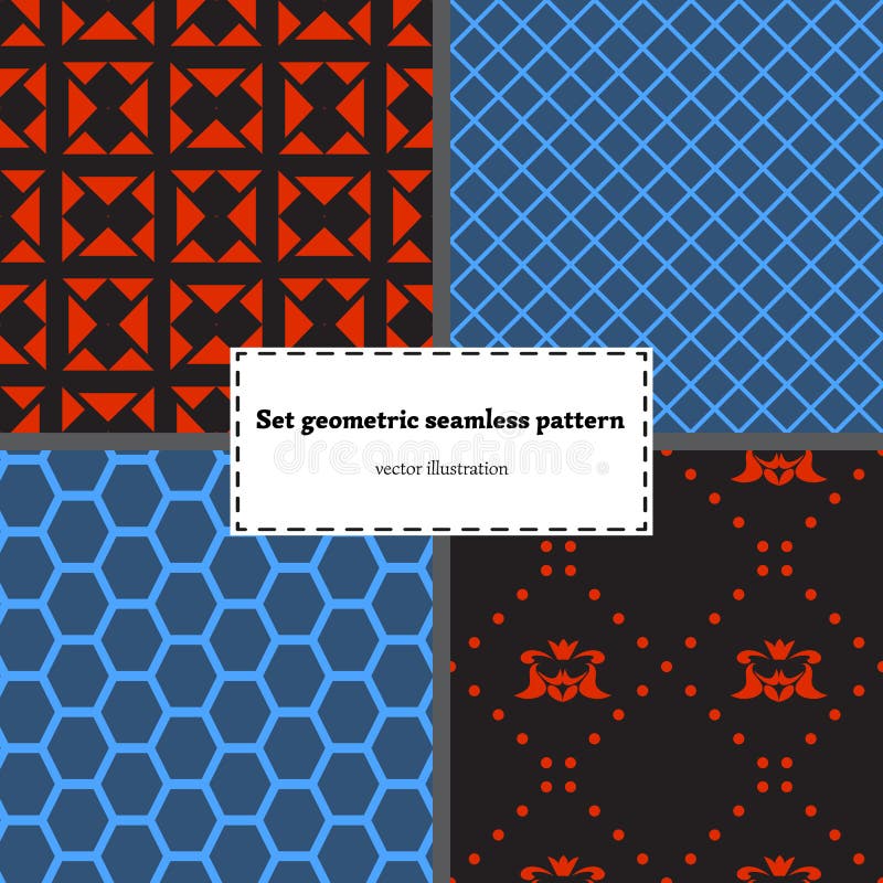 Set Geometry Seamless Pattern Stock Vector - Illustration of paper ...