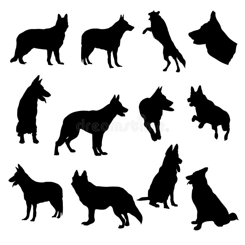 Jumping German Shepherd Stock Illustrations – 238 Jumping German ...