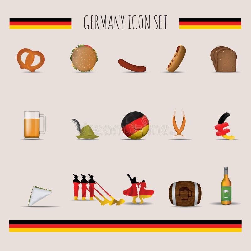 Germany Icons Set. Sketch for Your Design Stock Vector - Illustration ...