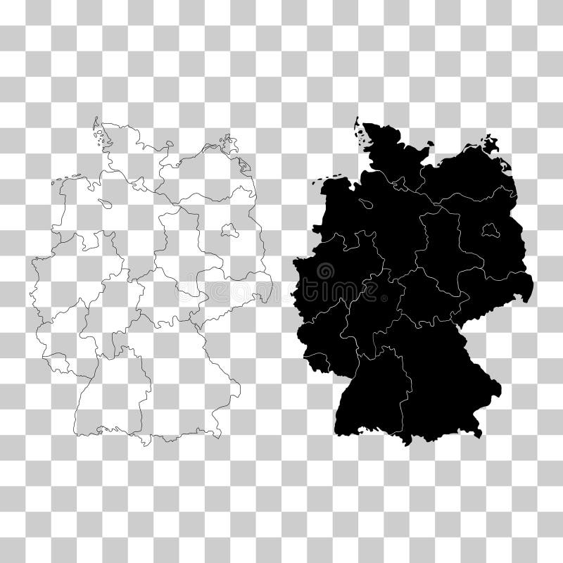 Set of Germany Map Icon, Geography Blank Concept, Isolated Graphic ...