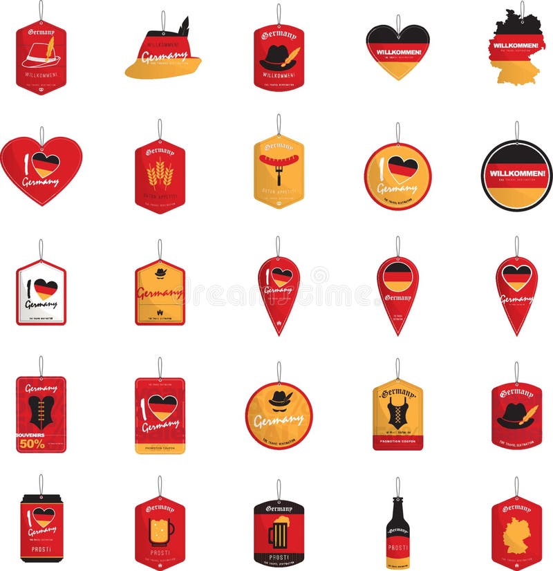 Set of Germany tag icons stock vector. Illustration of germany - 182812601