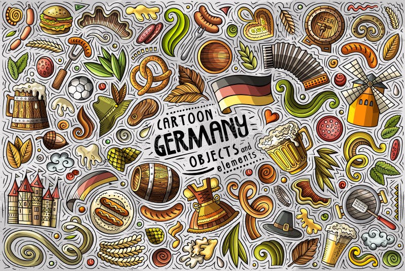 Set of Germany Traditional Symbols and Objects Stock Illustration ...