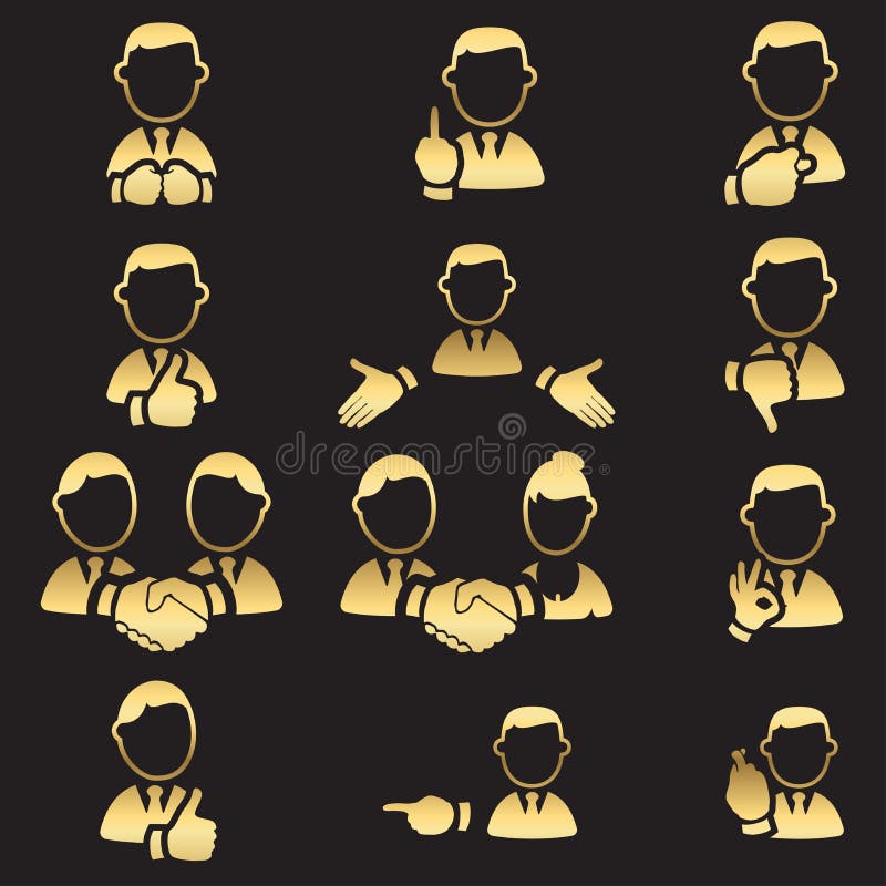 Set of gesture icons stock vector. Illustration of human - 28206852