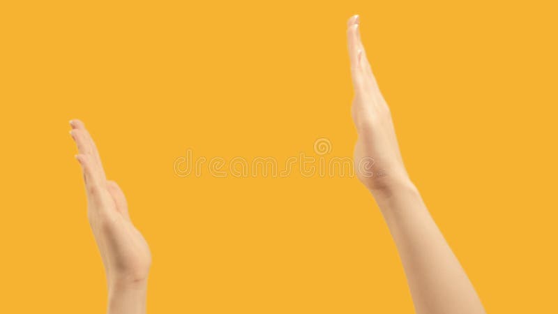 Hands Stretching for Handshake in Slow Motion with Male Palm Refusing ...