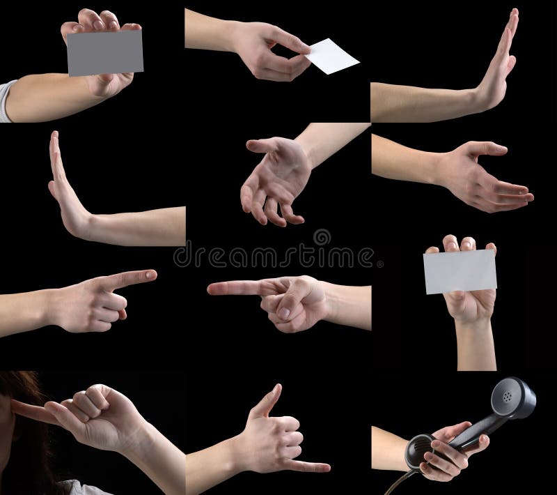 Set of Gestures, Hands, Fingers Stock Photo - Image of shows, little ...