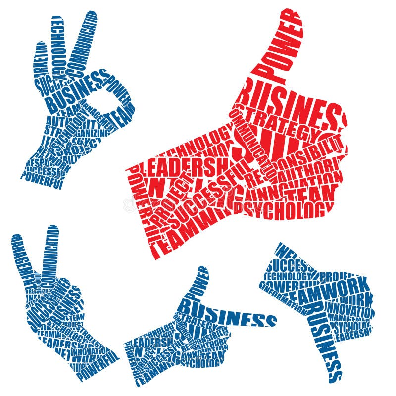 Gestures of the words stock vector. Illustration of leadership - 22574608
