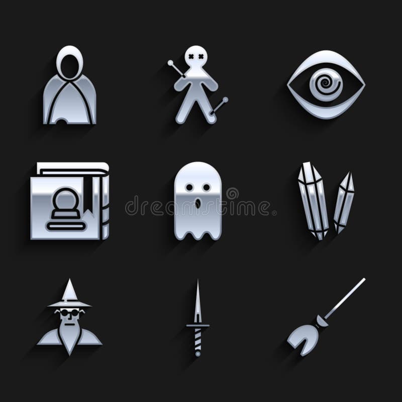 Set Ghost, Dagger, Witches Broom, Magic Stone, Wizard Warlock, Ancient ...