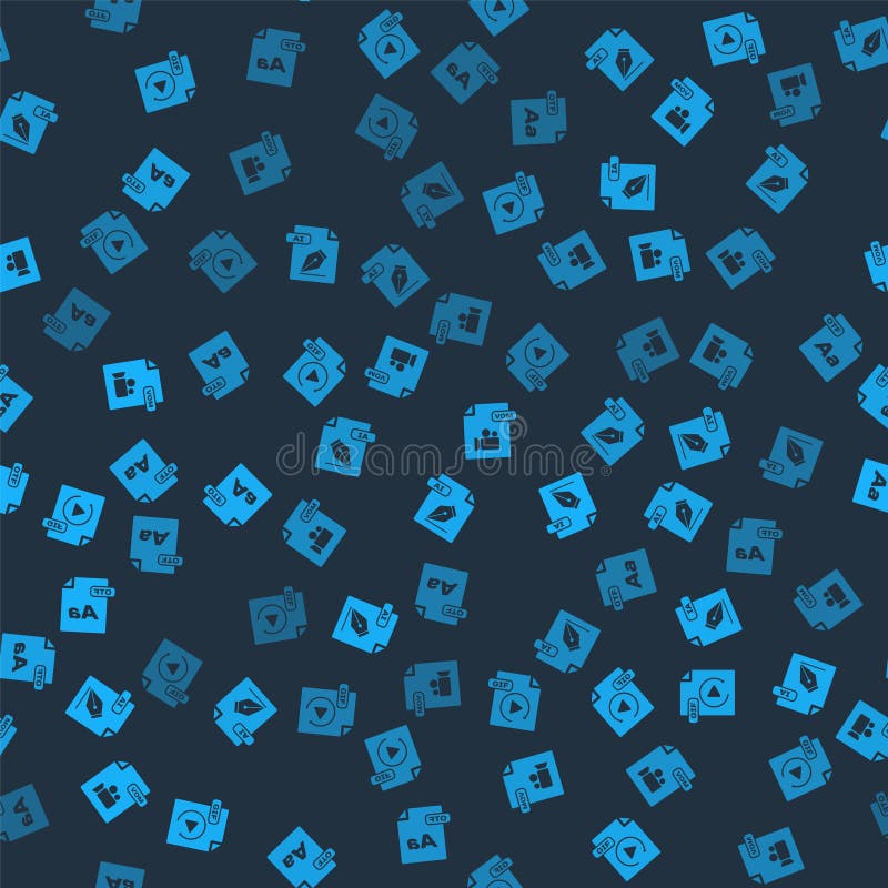 Set File Document Ai Mov And Otf On Seamless Pattern Vector