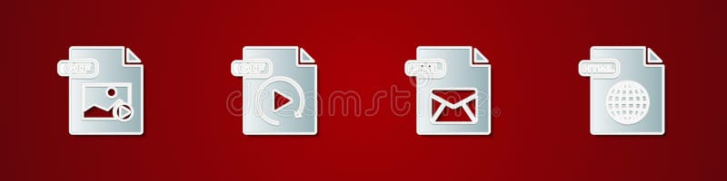 Set GIF File Document, , EML and HTML Icon. Vector Stock Vector ... Set GIF File Document, , EML and HTML Icon. Vector Stock Vector ...