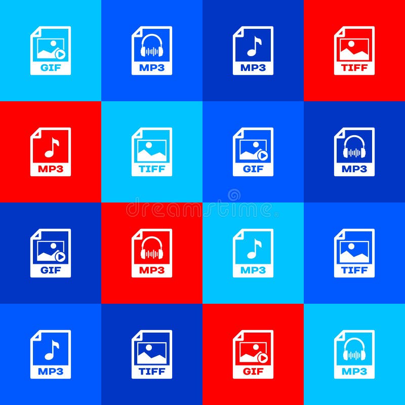 Set GIF File Document, MP3, and TIFF Icon. Vector Stock Vector ... Set GIF File Document, MP3, and TIFF Icon. Vector Stock Vector ...