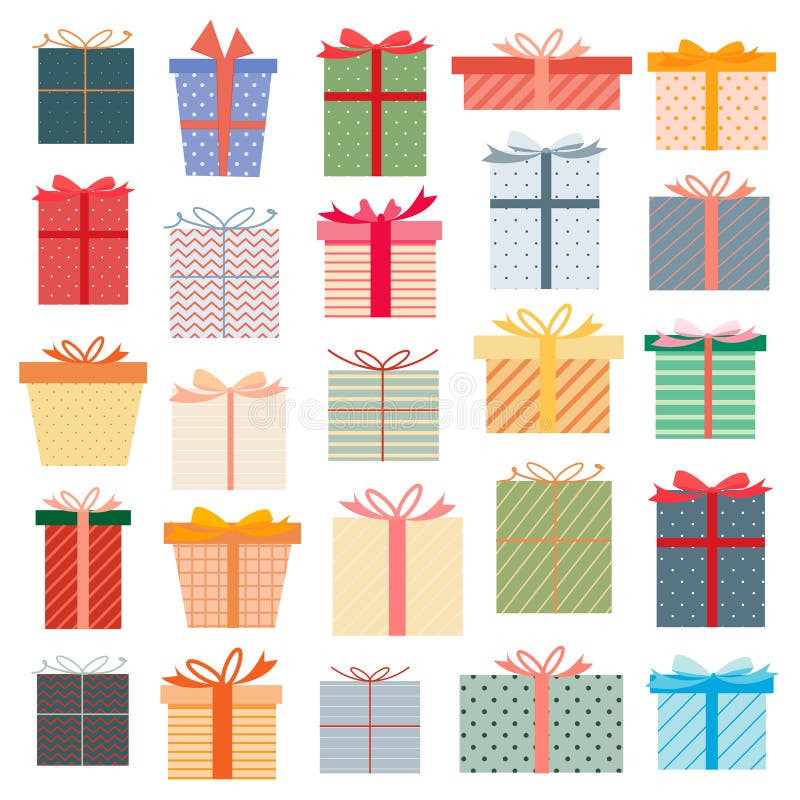 Set of Gift Box, Colorful Presents. Stock Vector - Illustration of ...