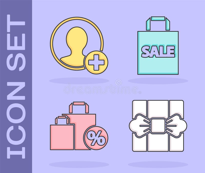 Set Gift Box, Create Account Screen, Shoping Bag with Discount and ...