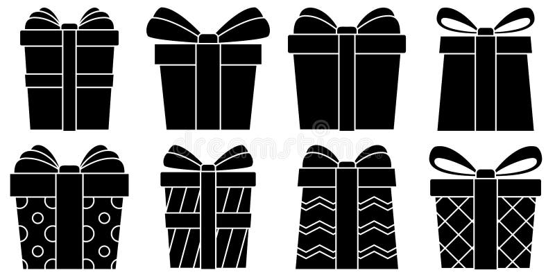 Set of Gift Box in Flat Style Isolated Stock Vector - Illustration of ...