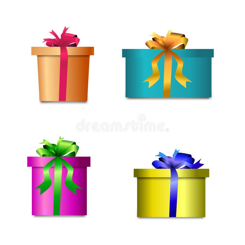 Set Gift Box. Realistic Present or Surprise Box Stock Vector ...
